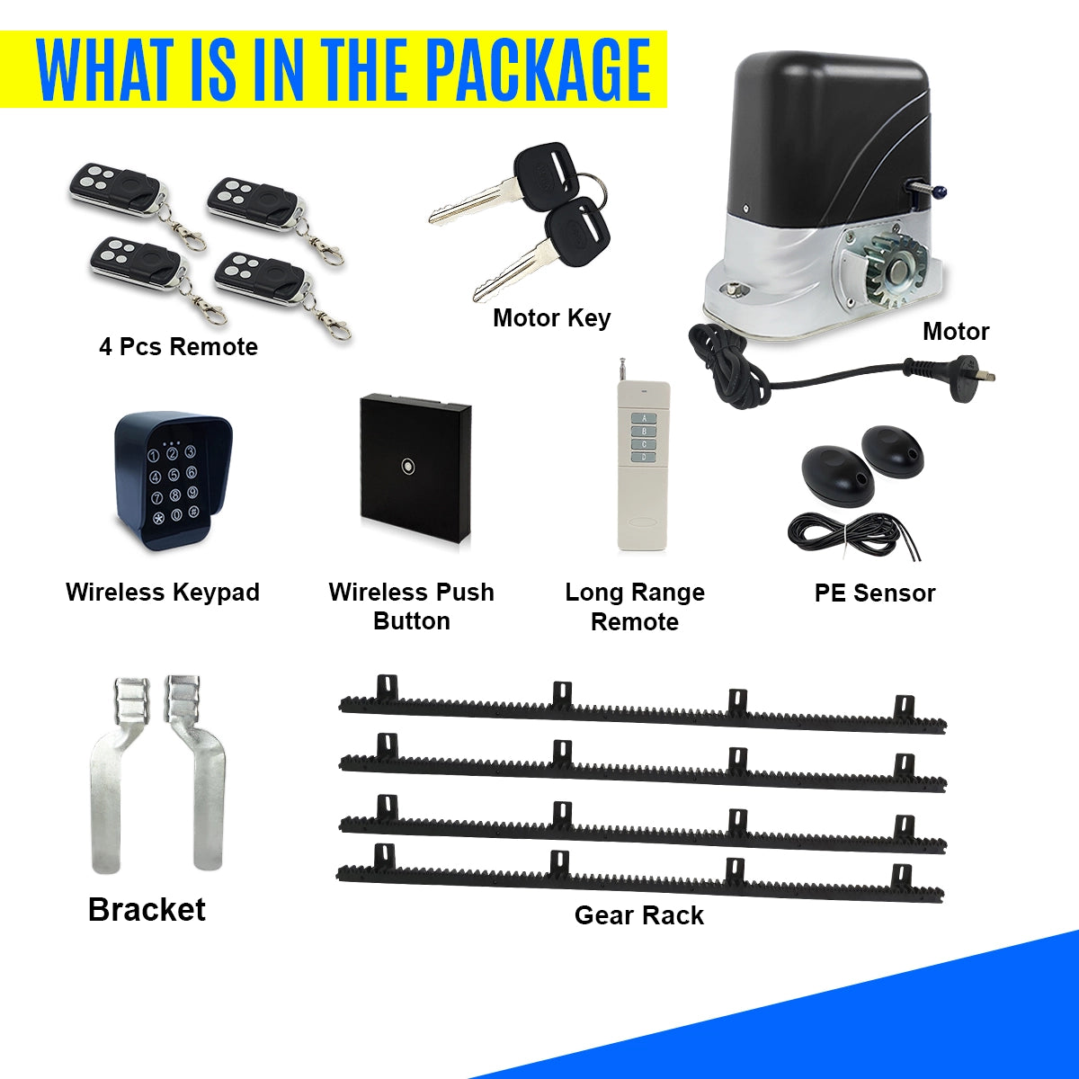 Automatic Electric Sliding Gate Opener Motor For 800 Kg1300 Kg