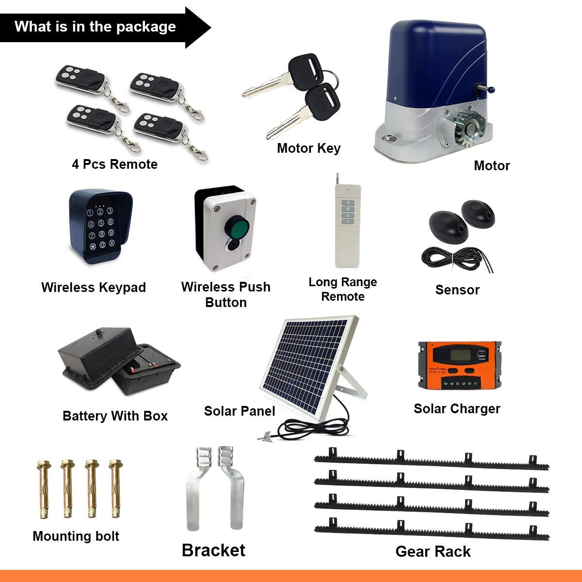 High-Speed Best Automatic Solar Sliding Gate Opener Motor