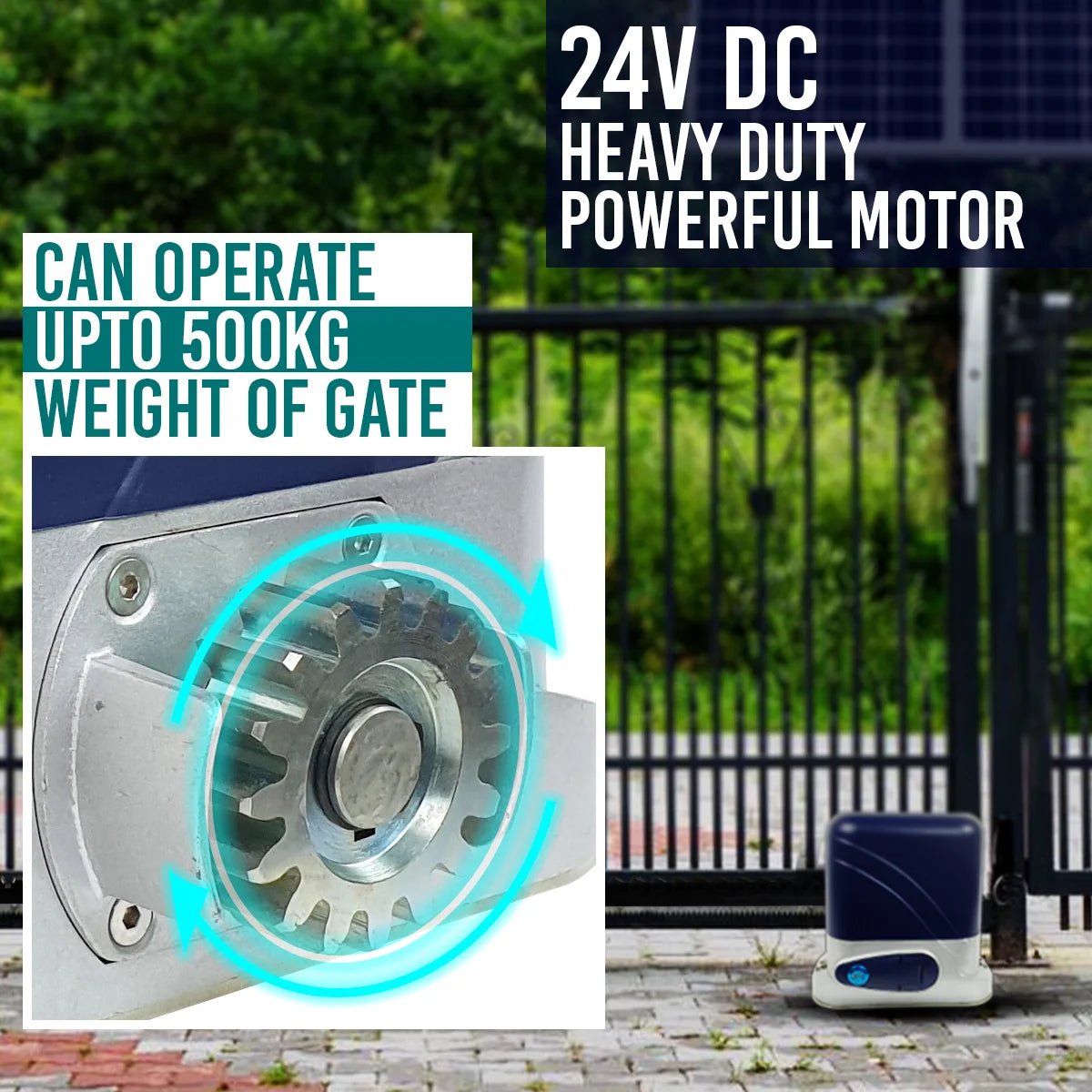 Full Solar Power Automatic Sliding Gate Opener Motor-New 500 Kg